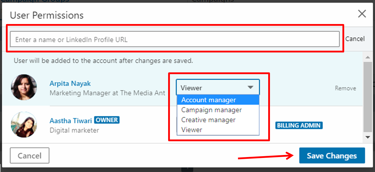 How to add a user to your LinkedIn ads account - The Media Ant