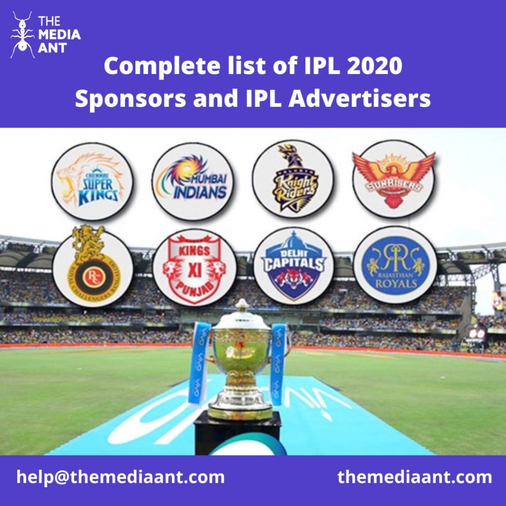 IPL 2020: Complete list of IPL Sponsors, IPL Advertisers on TV ...