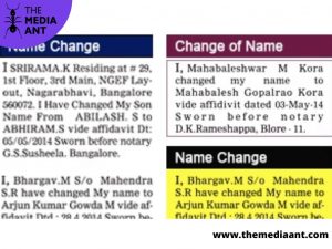 Book Newspaper Ad for Name Change | Passport Name Change