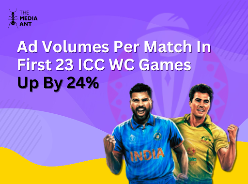 Ad volumes per match in first 23 ICC CWC games up by 24%